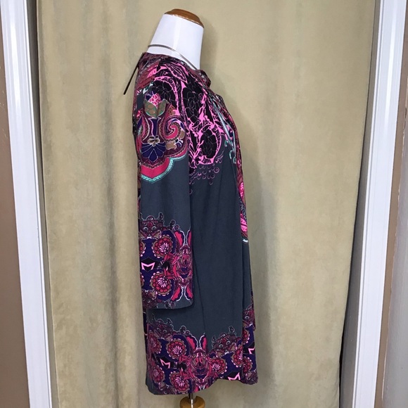 Reborn | Dresses | Nwt Reborn Button Up Paisley Tunic Dress Sz L M ...